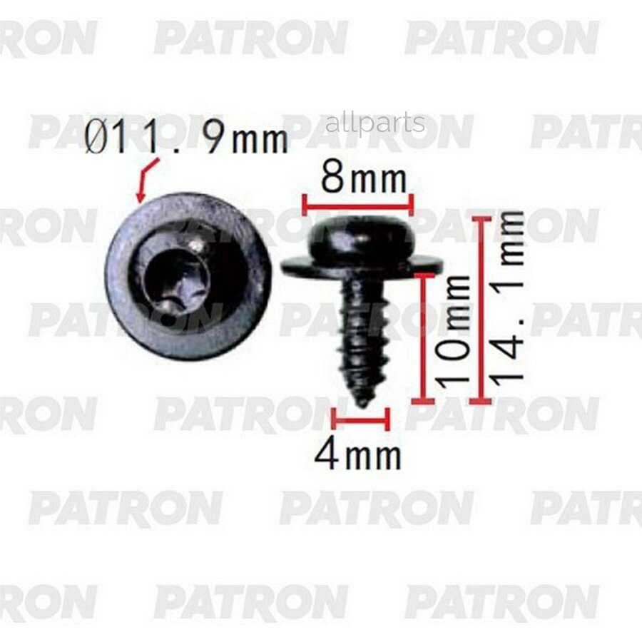 PATRON P37-2323 Саморез Саморез 4x14mm VW Audi Seat Skoda