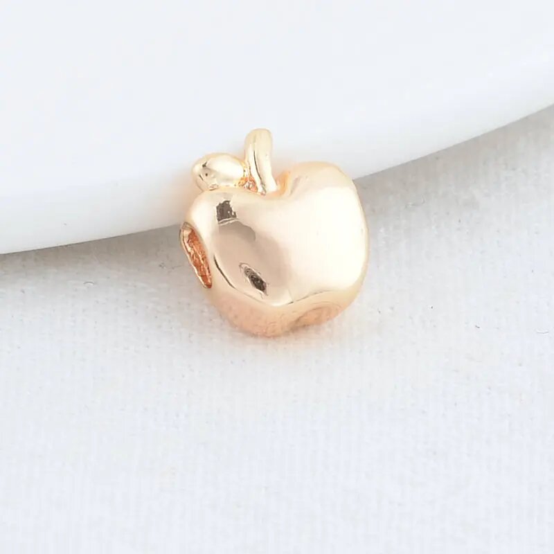 Подвеска яблоко, 14K Gold Color, 6PCS