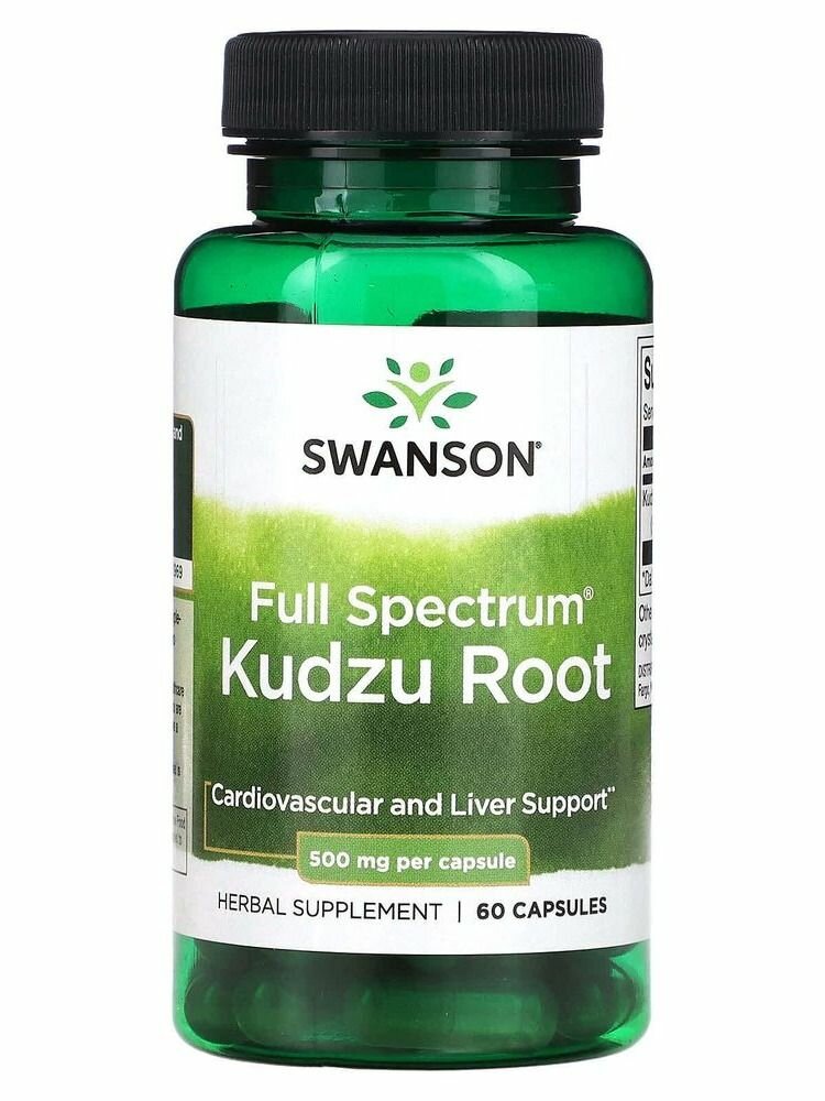 Корень кудзу полного спектра, 500 мг, 60 капсул, Swanson