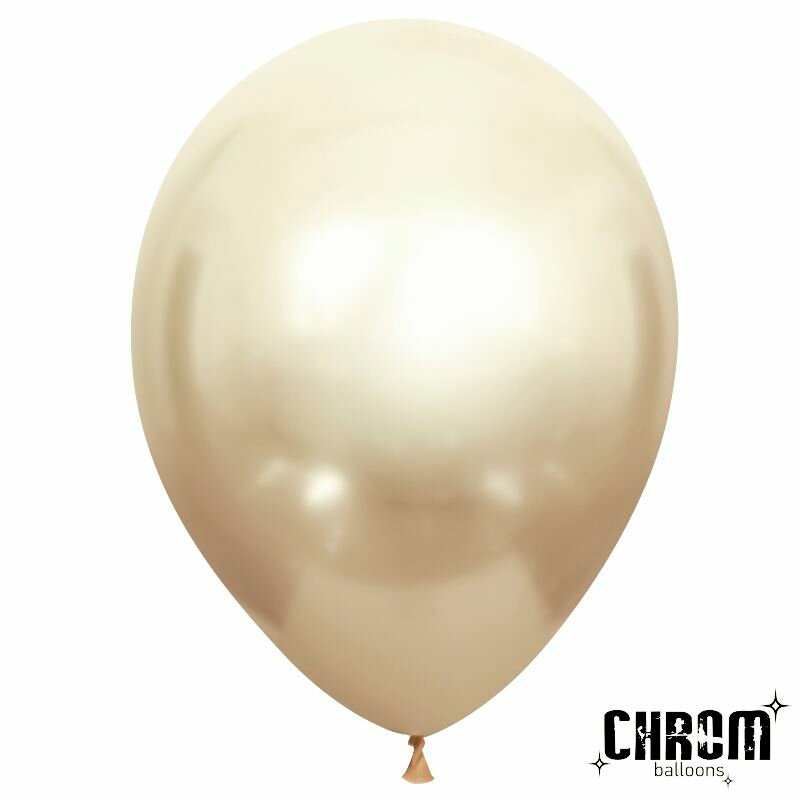 Набор воздушных шариков Дон Баллон 12", 30 см, белое золото, хром, 50 шт