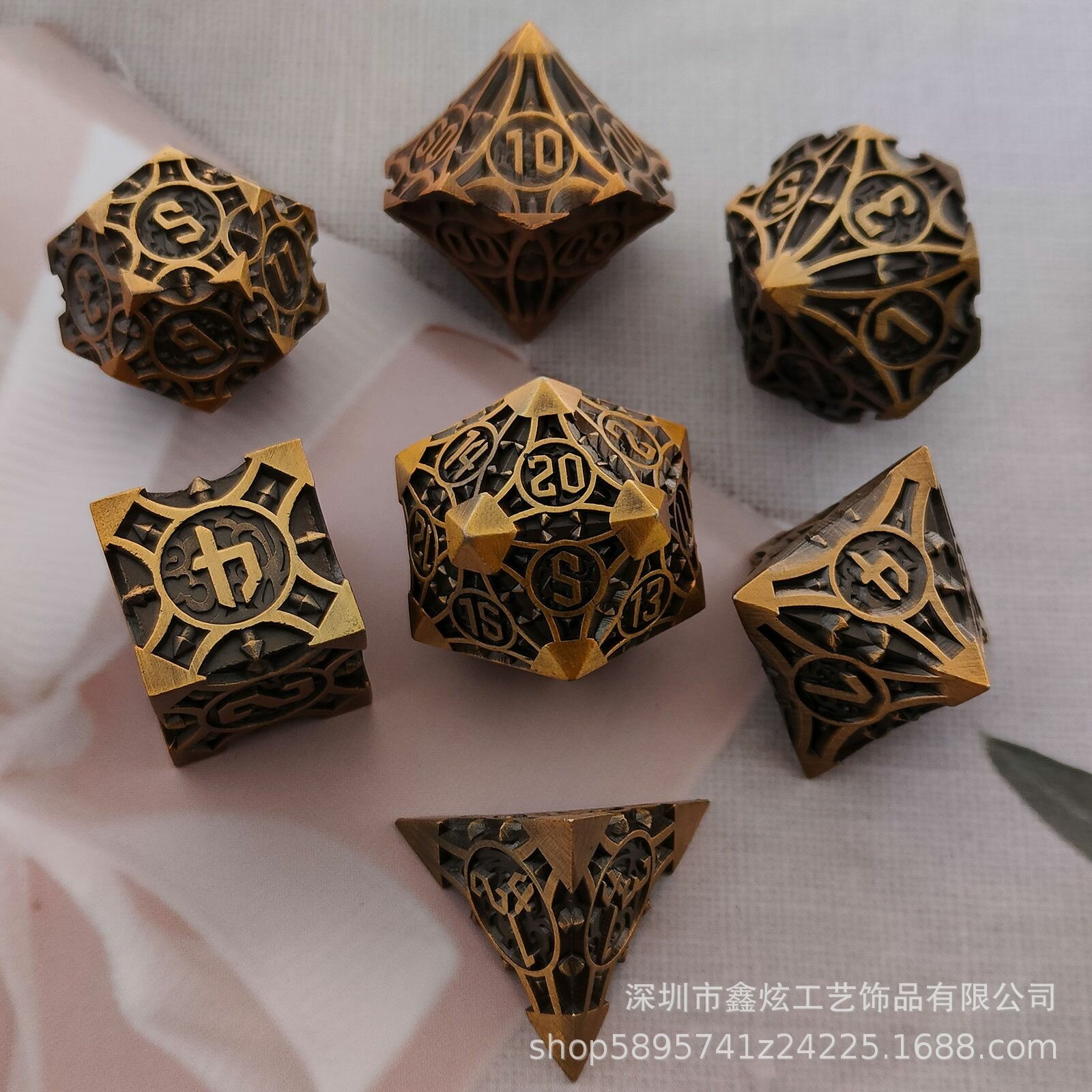 Dungeons & Dragons DND Настольная Игра Древнее Золото Многоповерхностные Металлические Кубики RPG