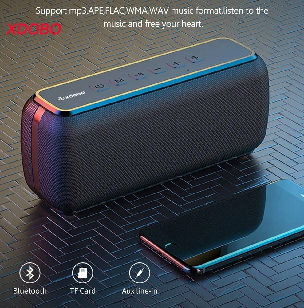 Xdobo X8 II обновленная версия портативный Bluetooth-динамик 60 Вт сабвуфер беспроводной водонепроницаемый блок питания TWS 6600 мАч поддержка USB/TF/AUX
