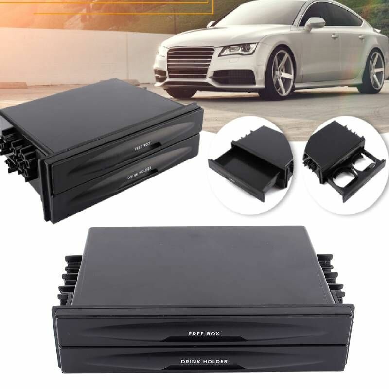 Карман под магнитолу 175х125х45мм выдвижной подстаканник заглушка 1DIN Автомобильный ящик бункер для хранения BOX-2