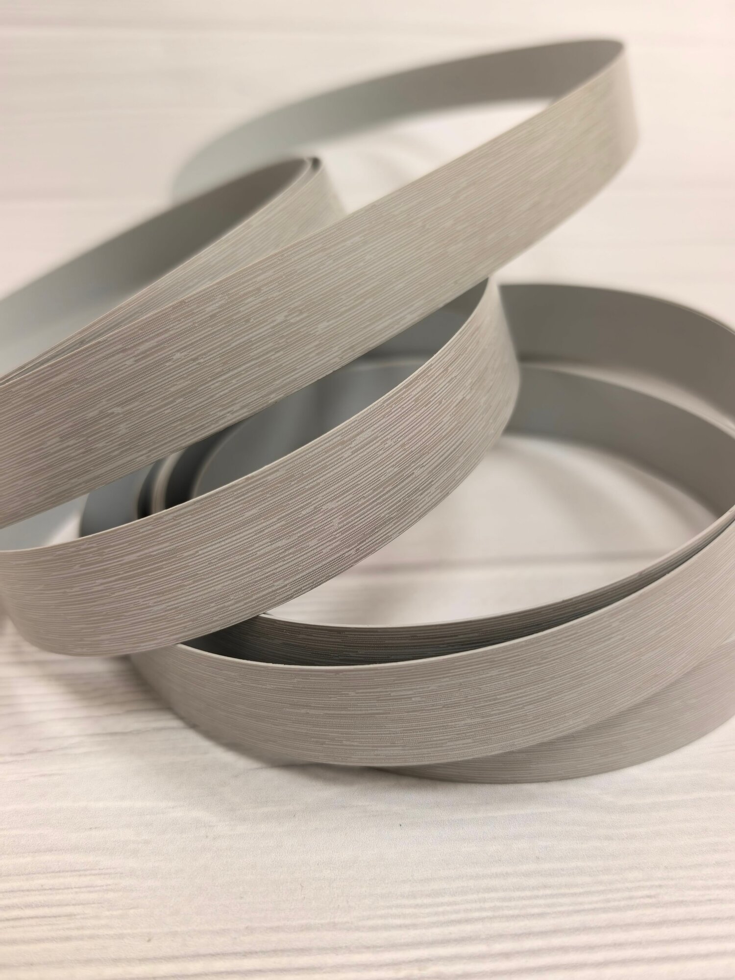 Кромка ПВХ с клеем мебельная, размер 0.4*19мм, намотка 5м, цвет Алюминий шлифованный