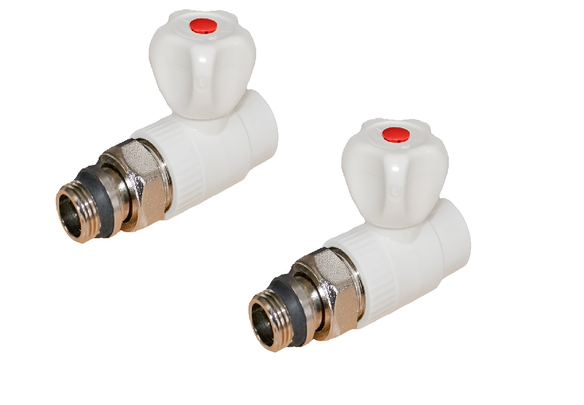 Набор кранов для радиатора RVC, полипропилен, наружная резьба 25х3/4", прямой, комплект 2шт