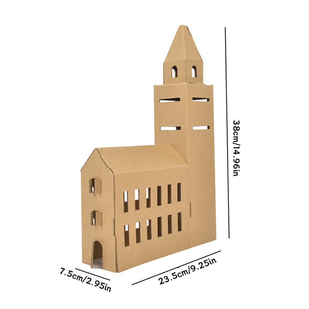 Набор для моделирования рождественского домика из картона, раскраска, декор для игрового домика из бумаги, самостоятельная постройка, подарки для детей на день рождения