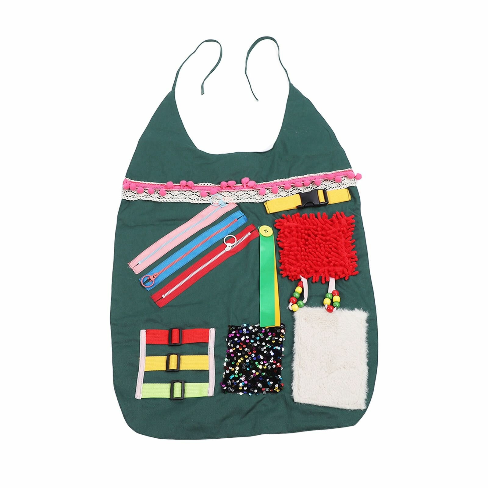 Сенсорное одеяло-фартук, портативная многофункциональная игрушка для сенсорных занятий, для домашнего использования, мягкая и удобная текстура для детей и взрослых