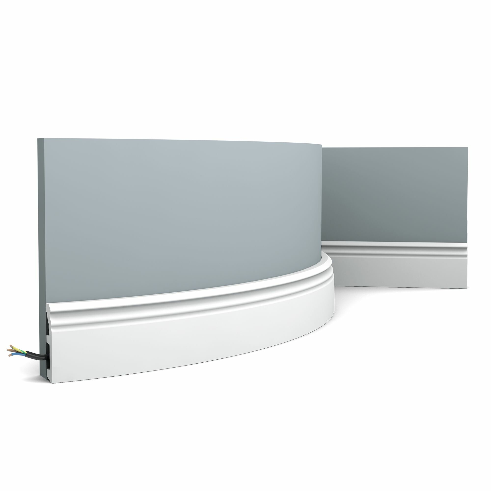 Плинтус Гибкий Orac Decor SX195F Д200xШ1.9xВ8 см Лепнина из Дюрополимера / Орак Декор.
