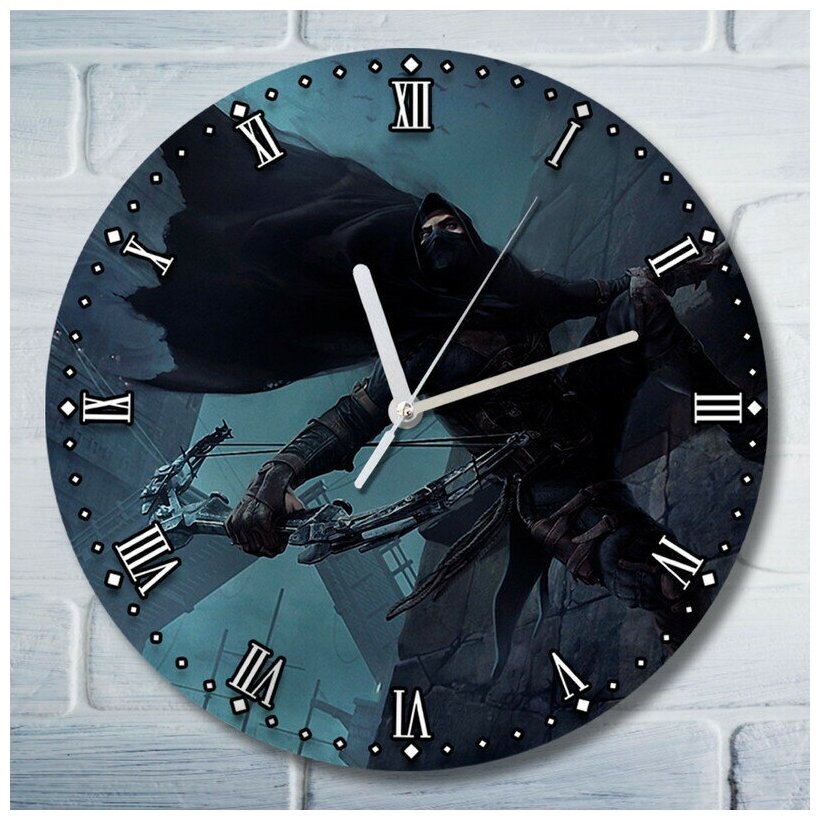 Настенные декоративные часы УФ с ярким рисунком, диаметр 28см игры Thief (вор, гаррет, PS, Xbox, PC, Switch) 4838