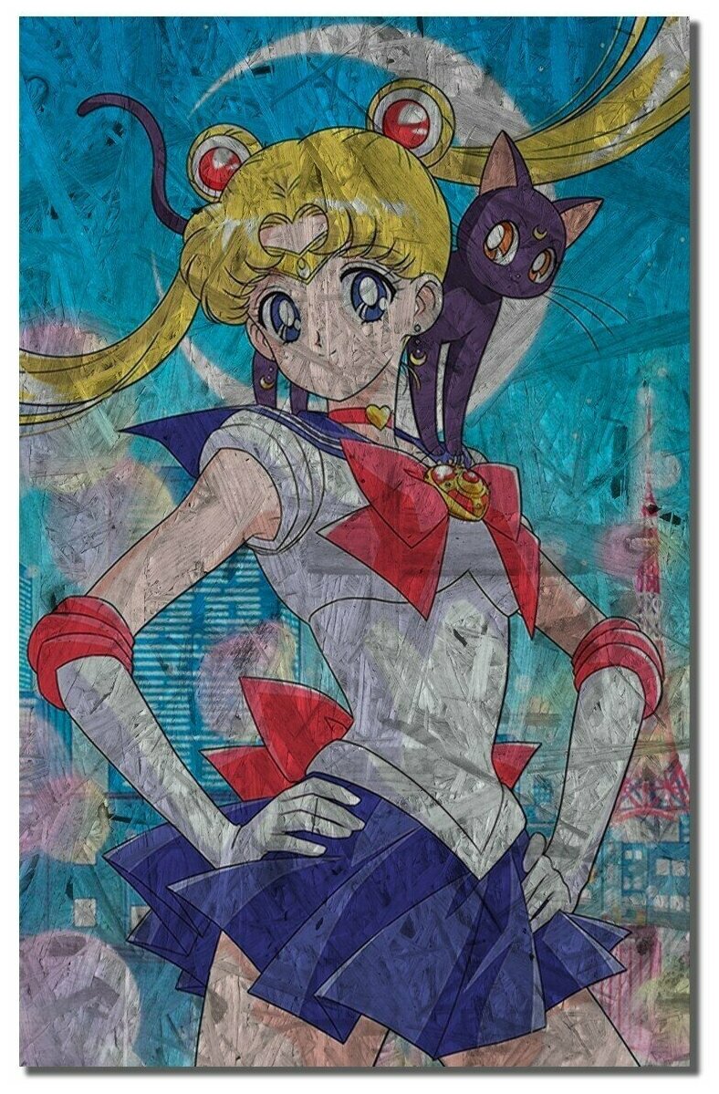 Картина интерьерная на рельефной доске, рисунок Аниме Сейлор Мун Sailor Moon - 7618 В