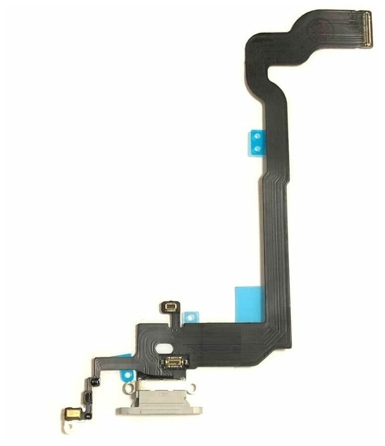 Нижний шлейф для iPhone X с разъемом зарядки и микрофоном Черный