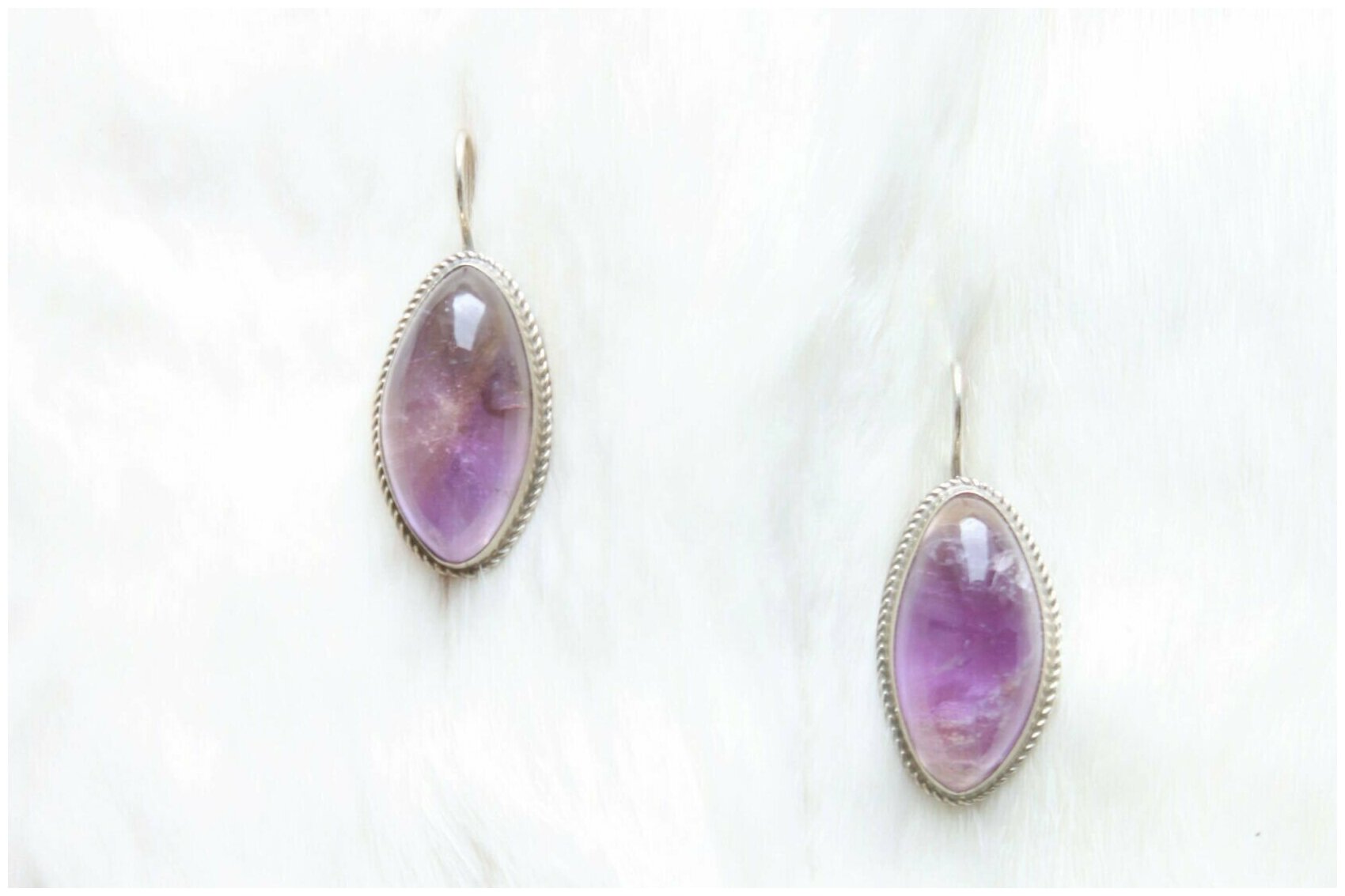 Серьги, аметрин