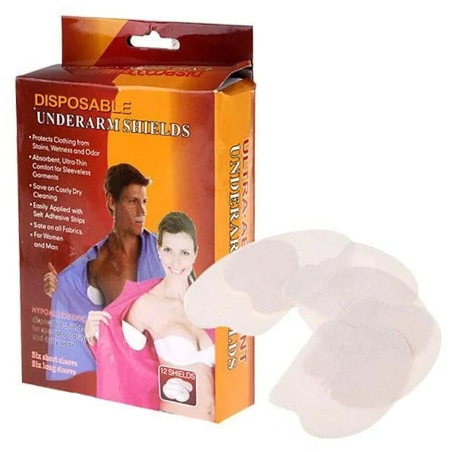 Вкладыши от пота и запаха , для женщин и мужчин, 12 шт, универсальные, белые