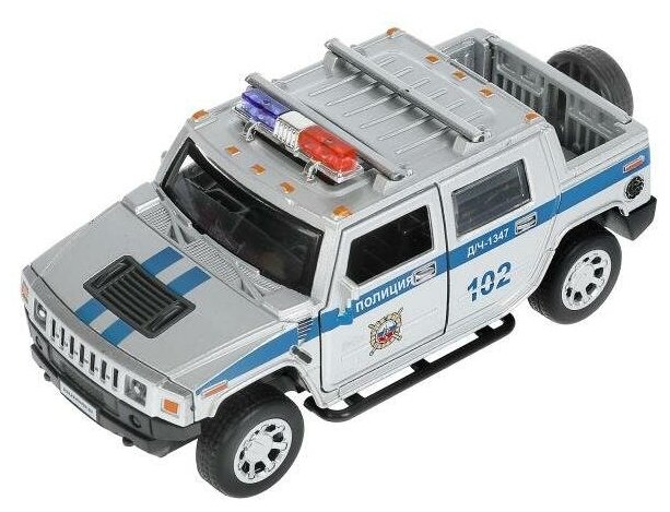 Машина металл свет-звук HUMMER H2 PICKUP полиция 12 см, 2 штуки