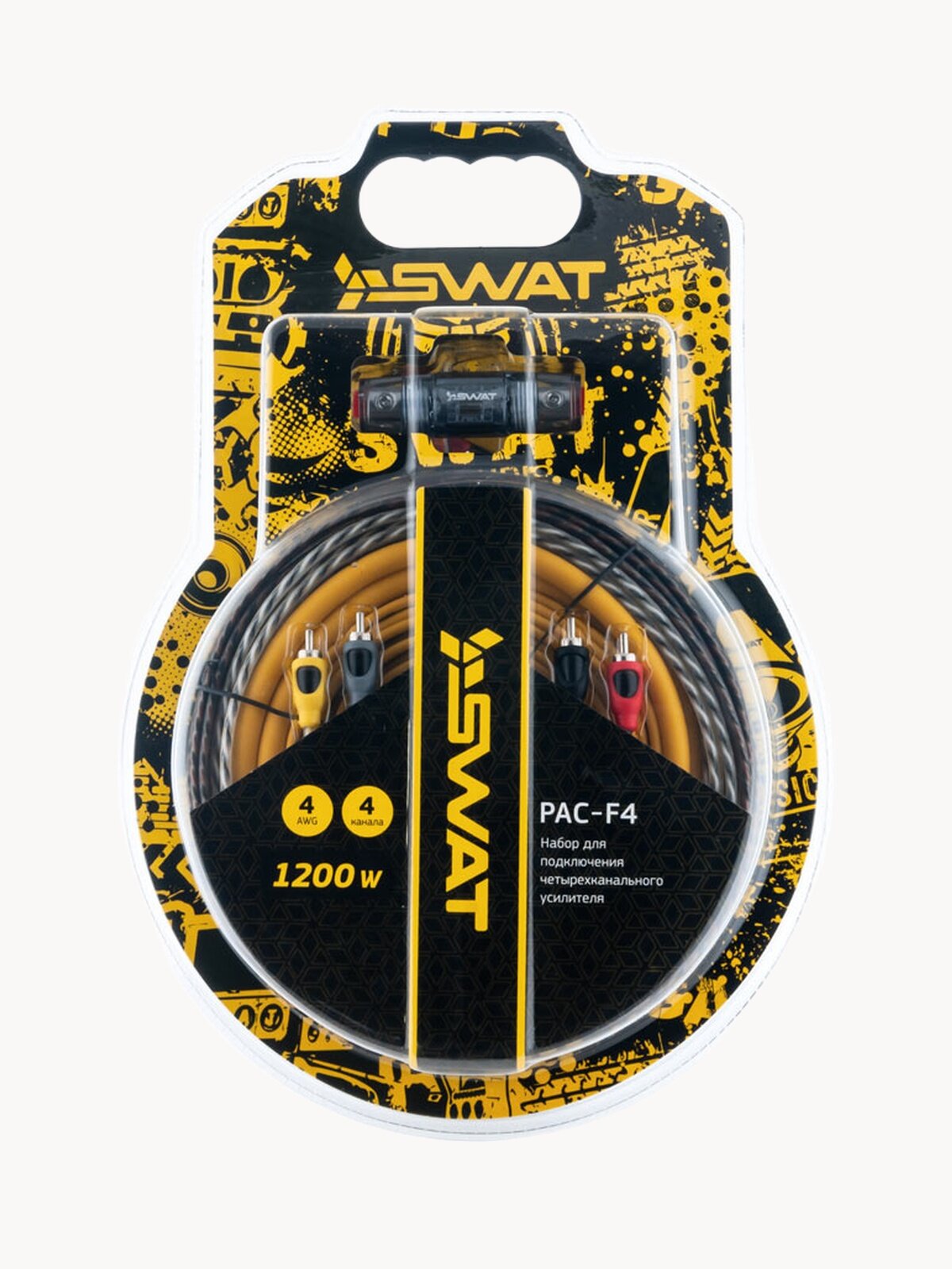 Набор проводов для подключения 4х канального усилителя 4Ga, ССА SWAT PAC-F4