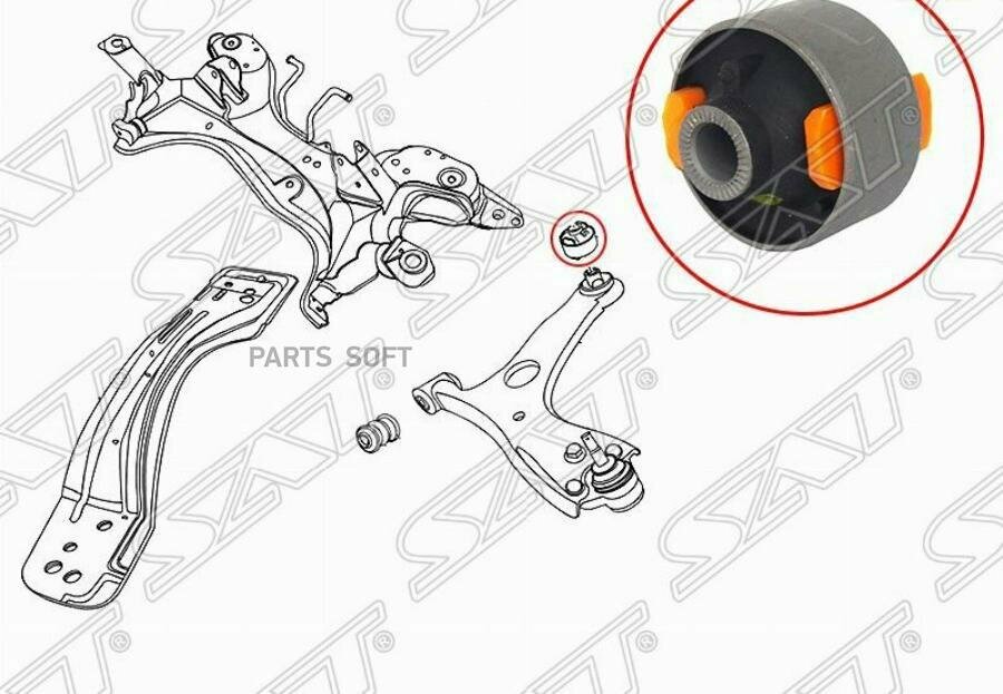 Сайлентблок рычага Chery Tiggo 4 17-19 / Tiggo T11 05-16 SAT ST-T11-2909080 | цена за 1 шт