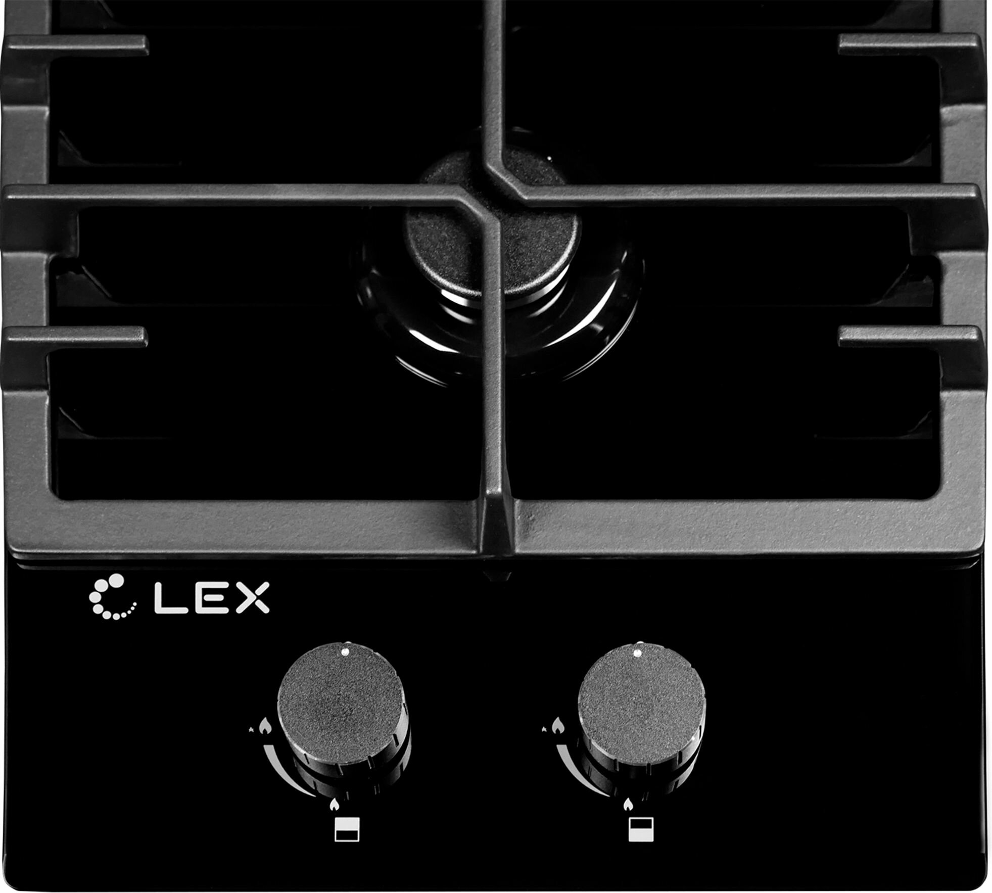 Варочная панель LEX GVG 321 BL, 2 конфорки, закаленное стекло, черная — фото 1