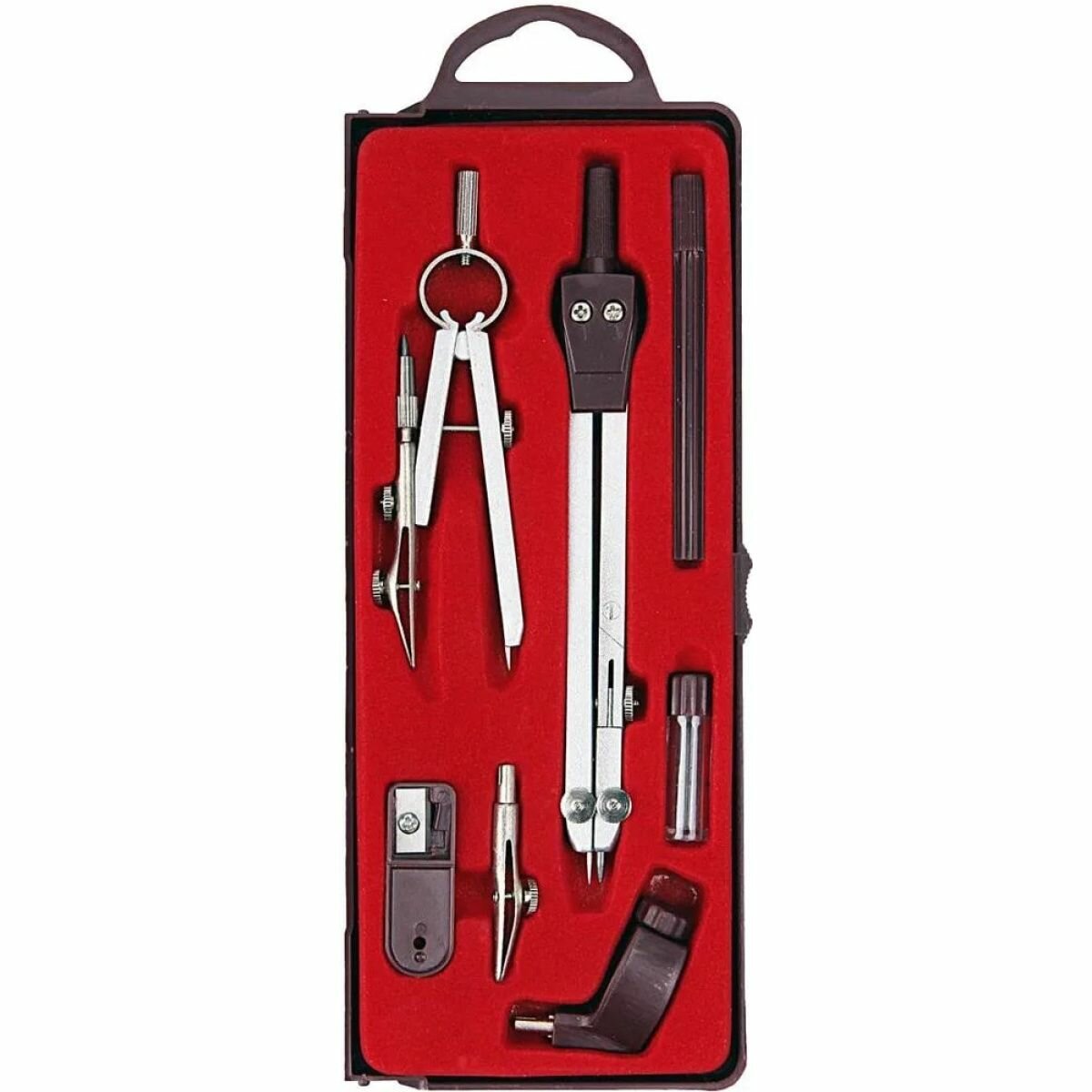 Готовальня 7 предметов, 135 мм, металл, пластиковый футляр