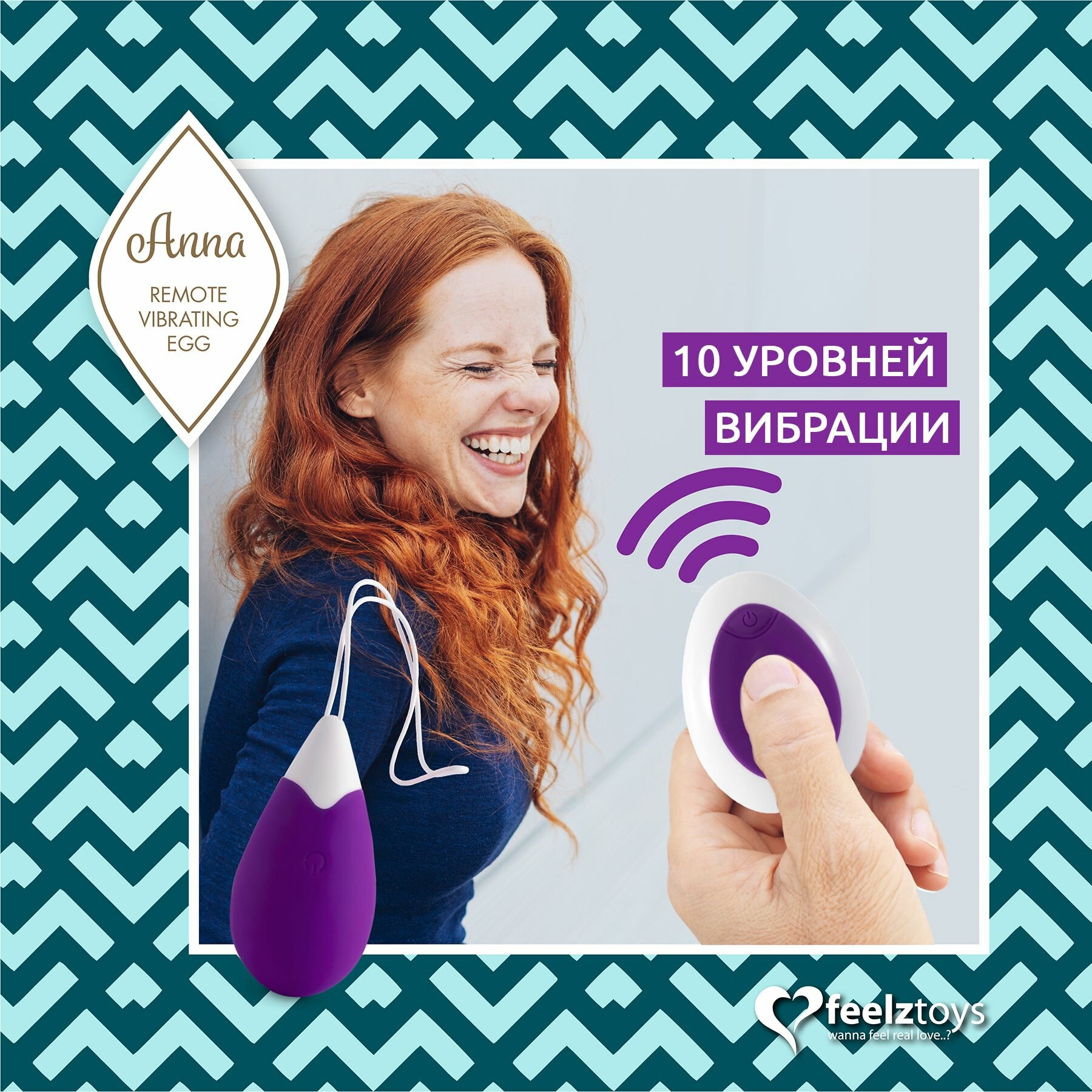 Вибромассажер в форме капли на радиоуправлении Anna Vibrating Egg фиолетовый