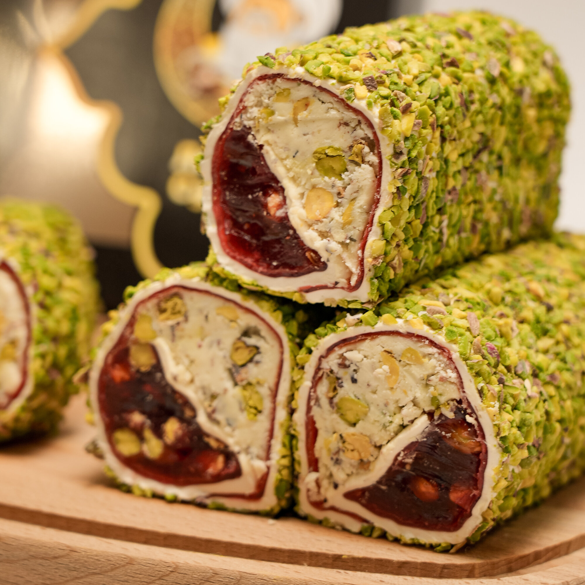 Лукум коктейль гранат-крем султан с фисташками 500 гр. Турция