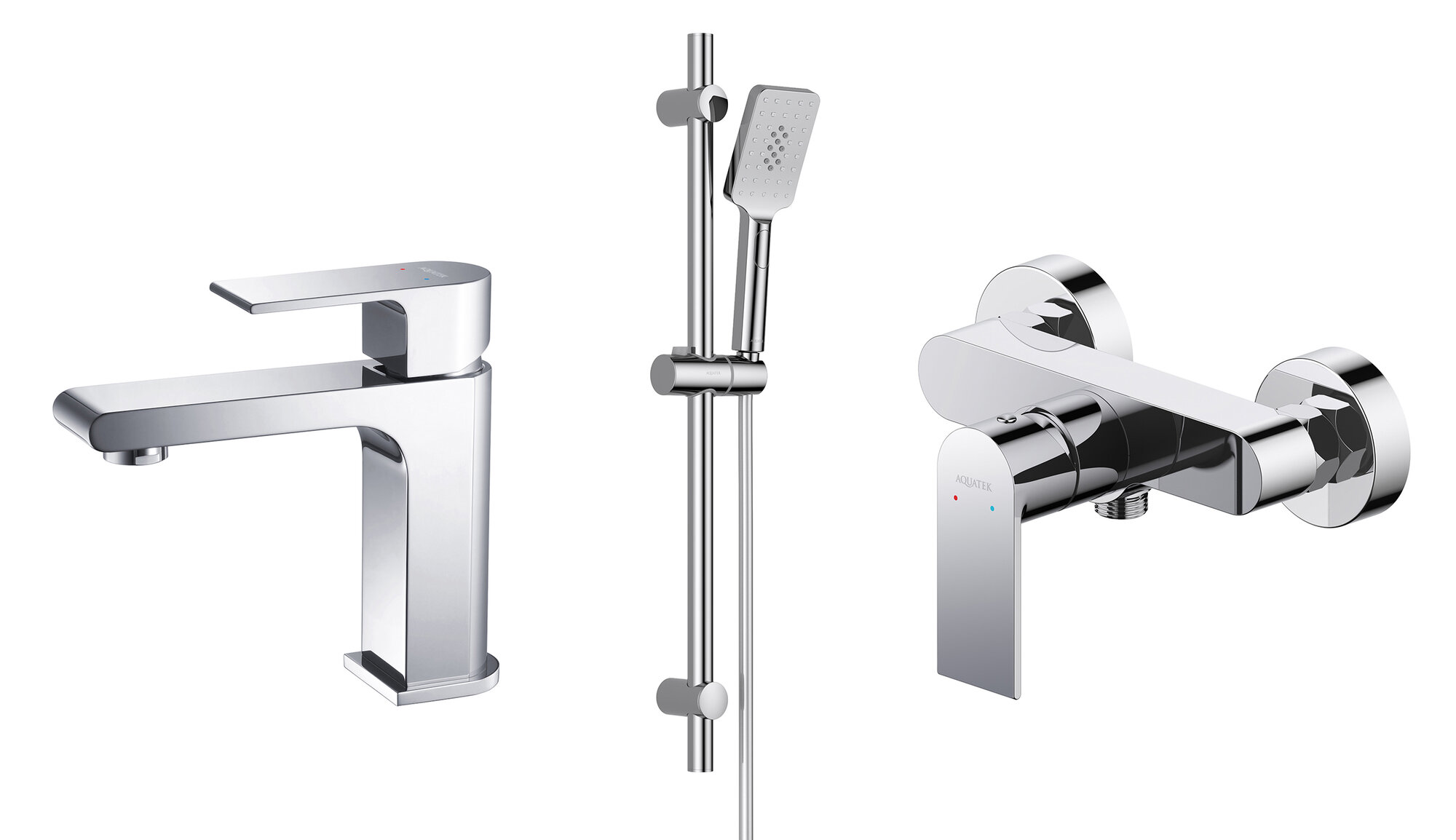 Набор смесителей для душа Aquatek Лира, душевой гарнитур, хром AQ1431CR