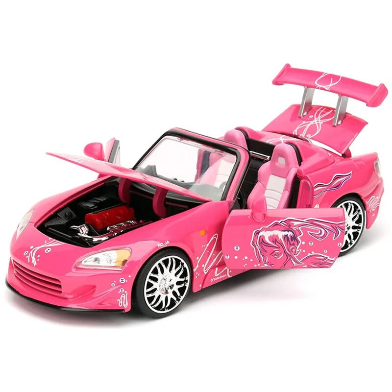 Игрушечный металлический автомобиль Honda S2000 1:24 Розовый, Pink