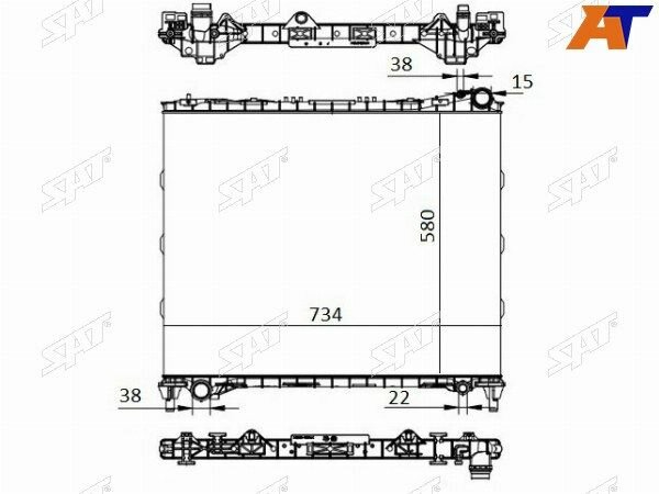 . SAT Радиатор охлаждения двигателя для Land Rover Discovery 16-20, Range Rover 12-22