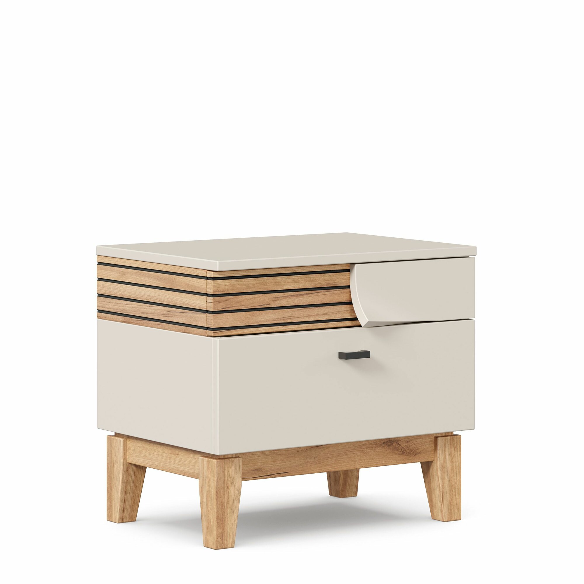 Тумба прикроватная Любимый Дом Нильс, левая, Кашемир/Дуб Тортуга, матовая