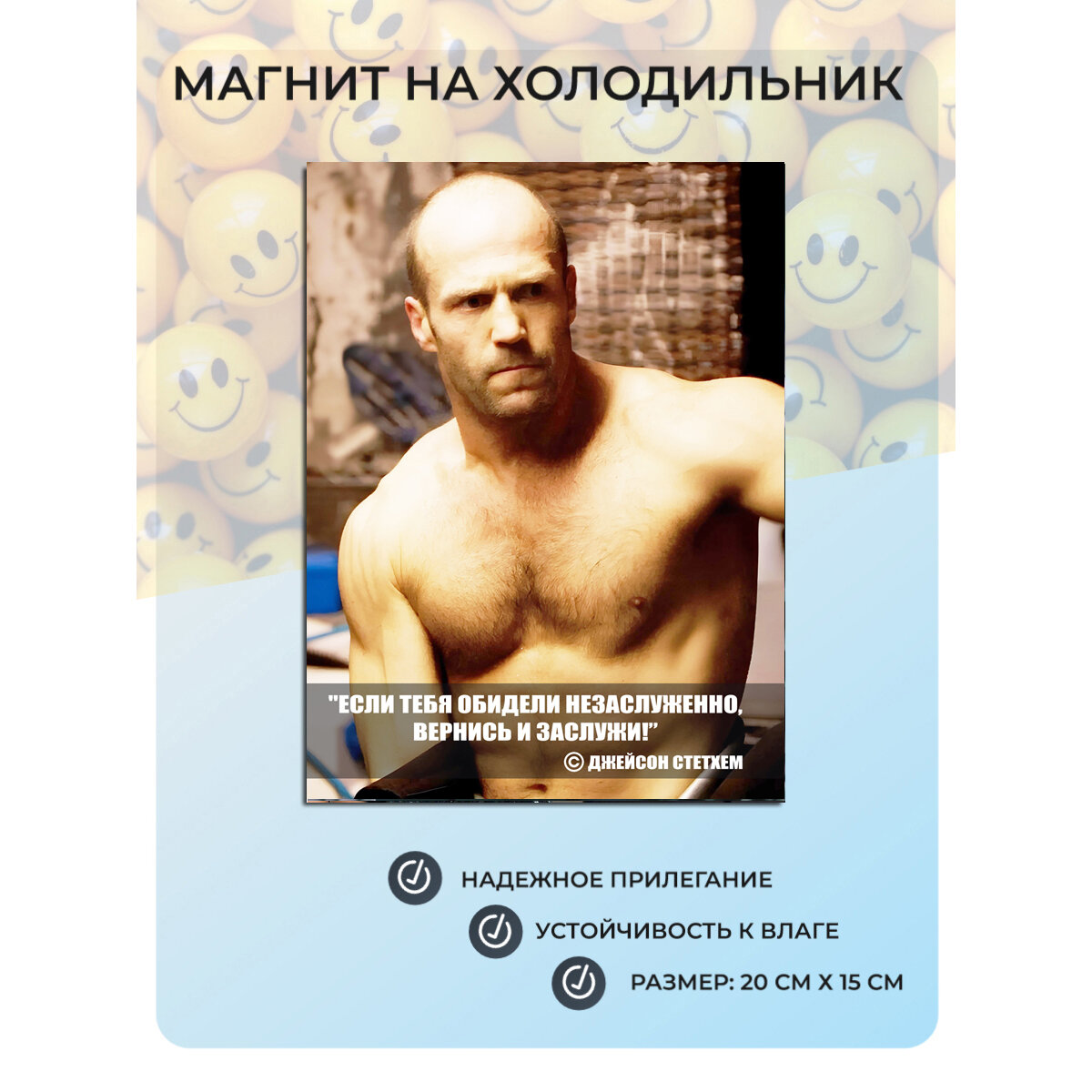 Магнит на холодильник Цитата Джейсона Стетхема №65 (20х15 см)