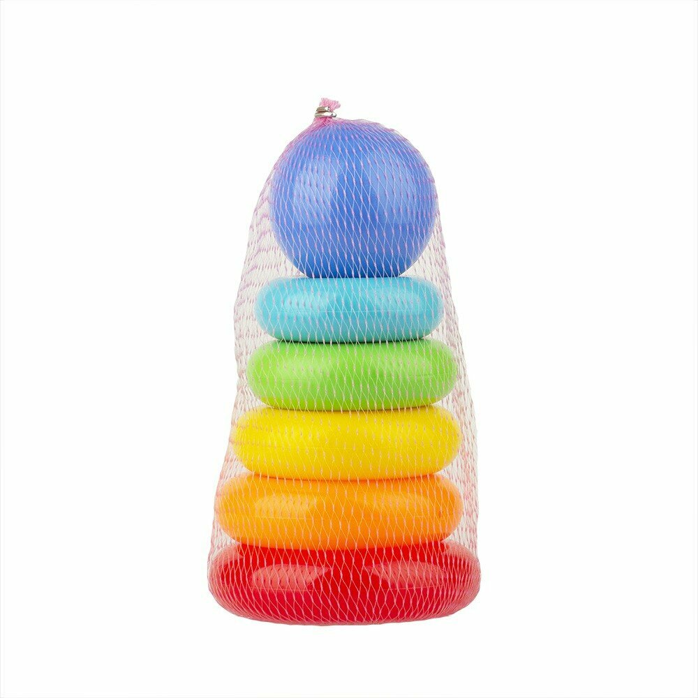 Пирамида 10,5х10,5х19 см,( 7 деталей), пластмасса, от 1 года.