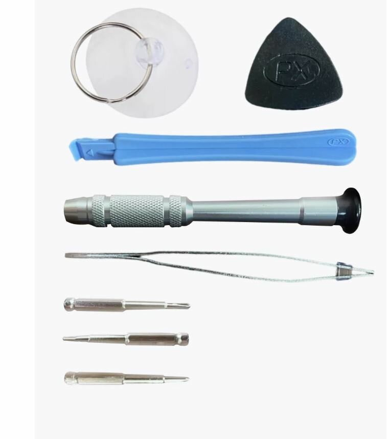Набор отверток Fixtor 8 в 1(3 биты, пинцет, присоска, 2 открывашки для корпуса)