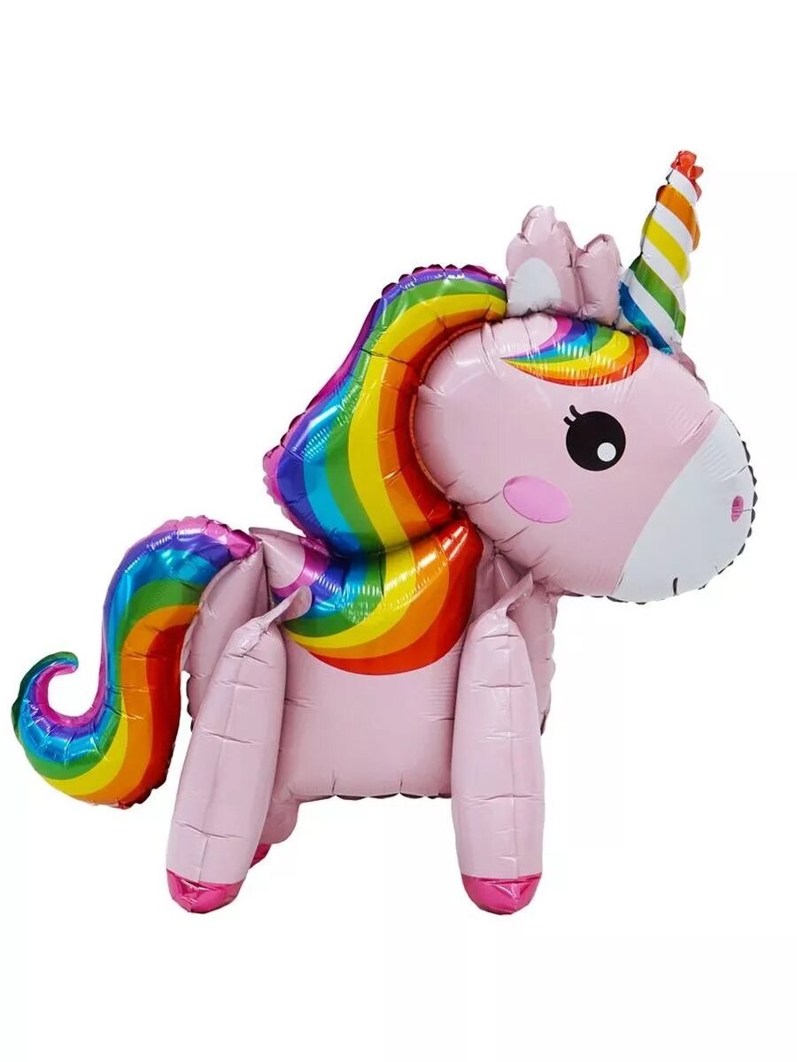 Единорог розовый 3D в упаковке, фольгированный шар (29"/73 см ) 1 шт. / Веселуха