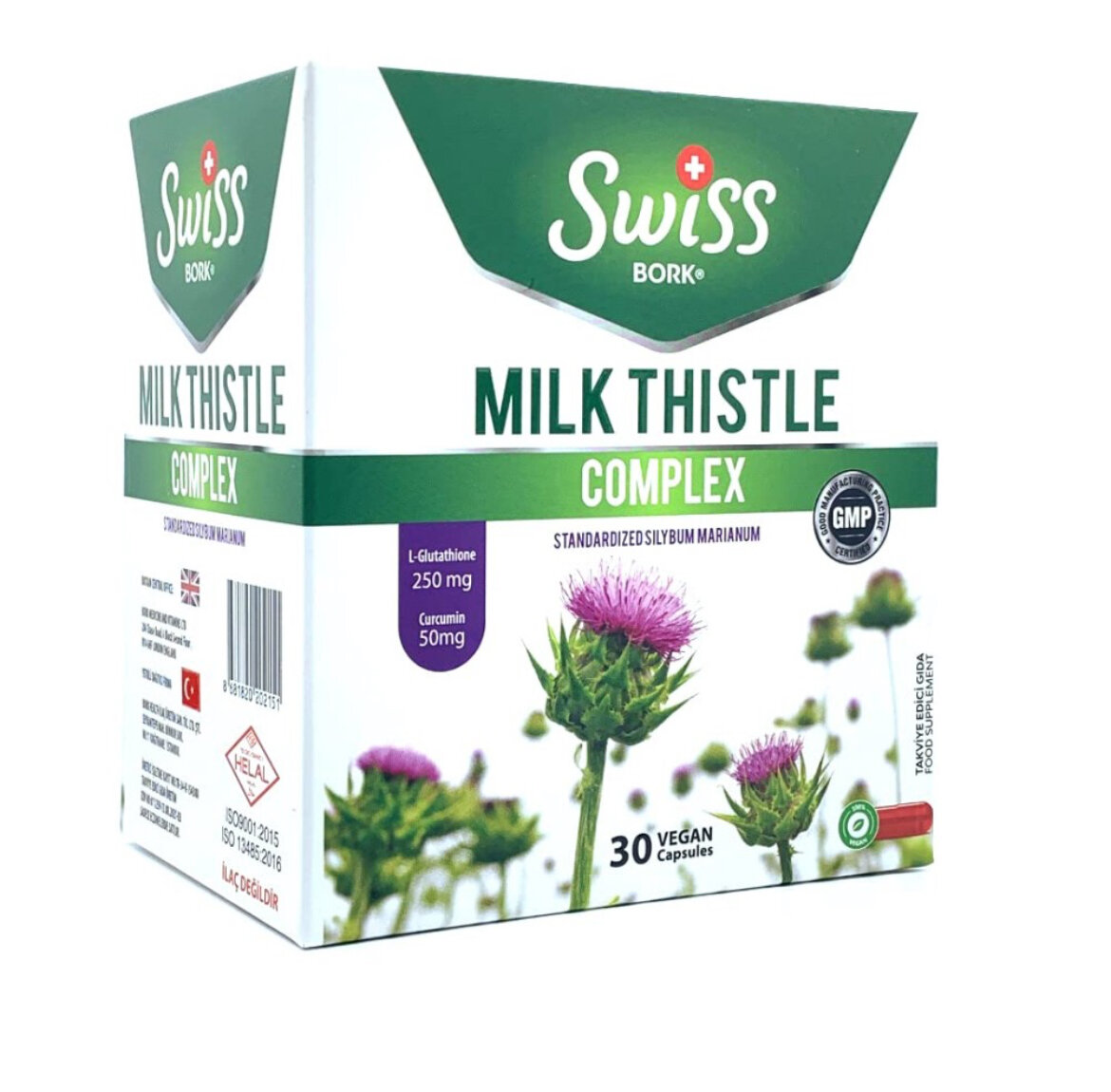 Milk Thistle Swiss Bork / растительные компоненты для здоровья печени, 30 капсул