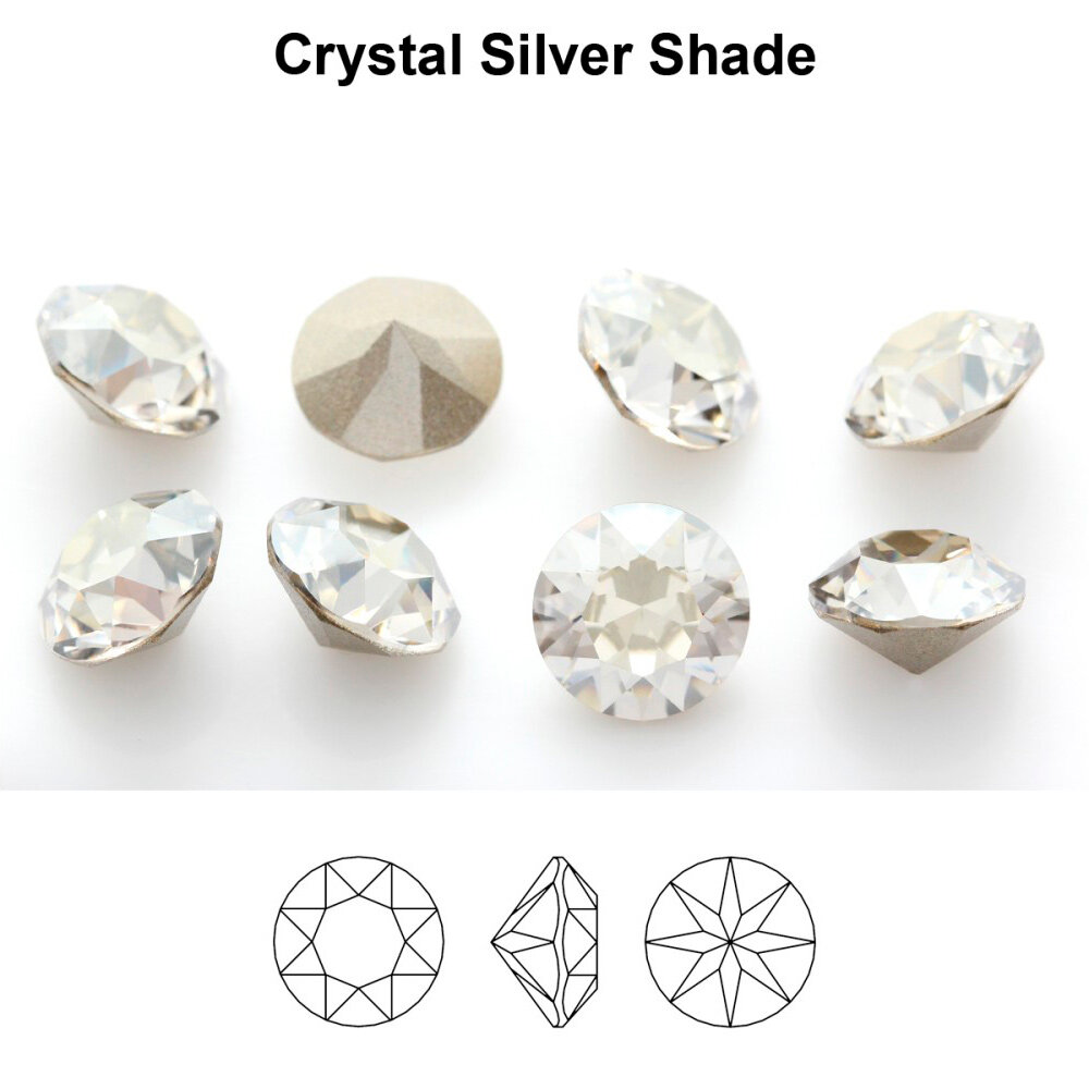 Ювелирный кристалл Swarovski, Шатон (#1088), pp32 (4мм), кристально-прозрачный/серебристо-серый, с фольгой, 20 шт.