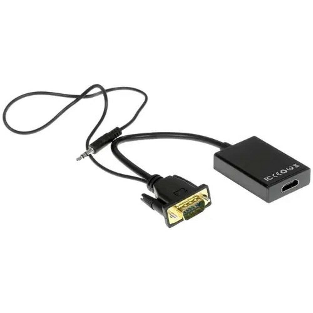 Cablexpert Кабель A-VGA-HDMI-01 Адаптер VGA M + аудио-> HDMI F , 0.15 м, питание от USB