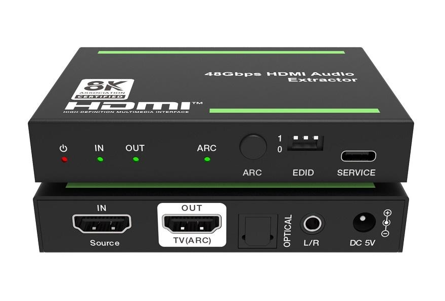 AV-BOX SC21 v3 Деэмбеддер HDMI аналоговый стерео + оптический, 8K (48 Гбит/c, HDMI 2.1) с ARC
