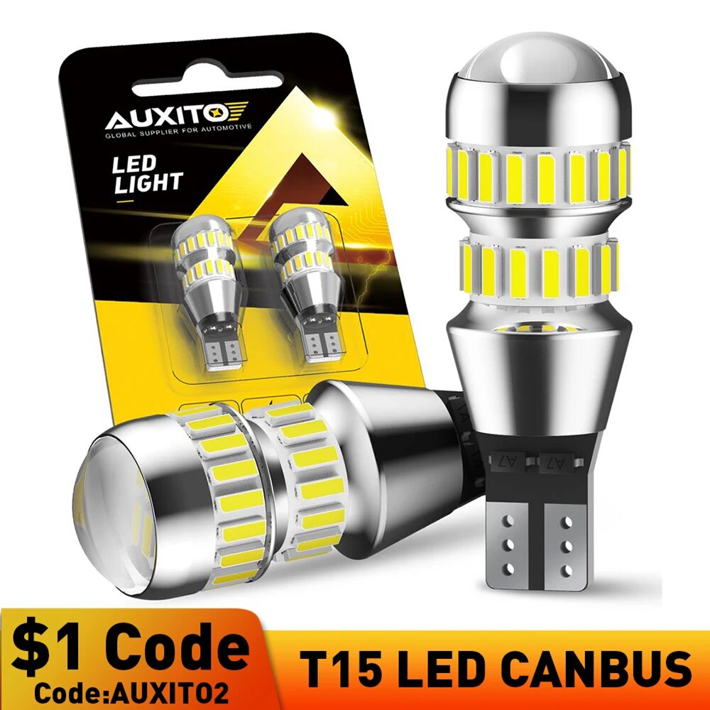 Автомобильные светодиодные лампы T15 W16W Canbus 912 921, 2 шт