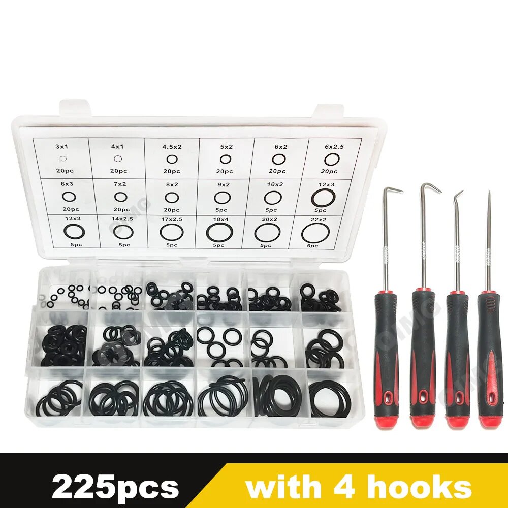 Нитриловые резиновые уплотнительные кольца, набор прокладок для сантехники, уплотнения, ремонт, воздушные или газовые соединения, устойчивый к маслу и жаропрочности, комплект