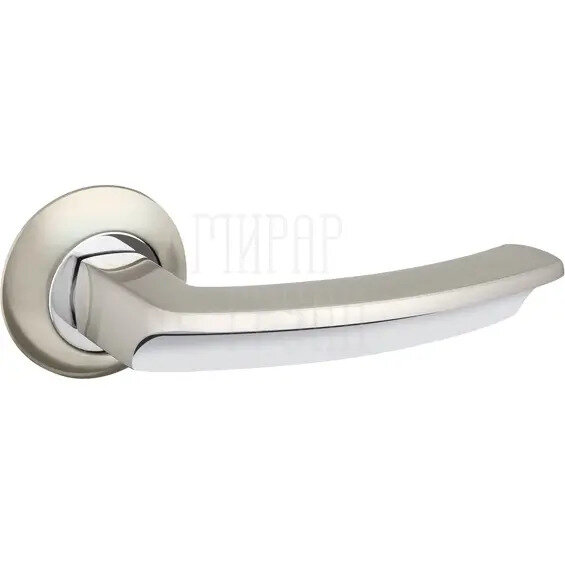 Дверные ручки на раздельном основании Fuaro (Фуаро) "ALFA" RM матовый никель + хром
