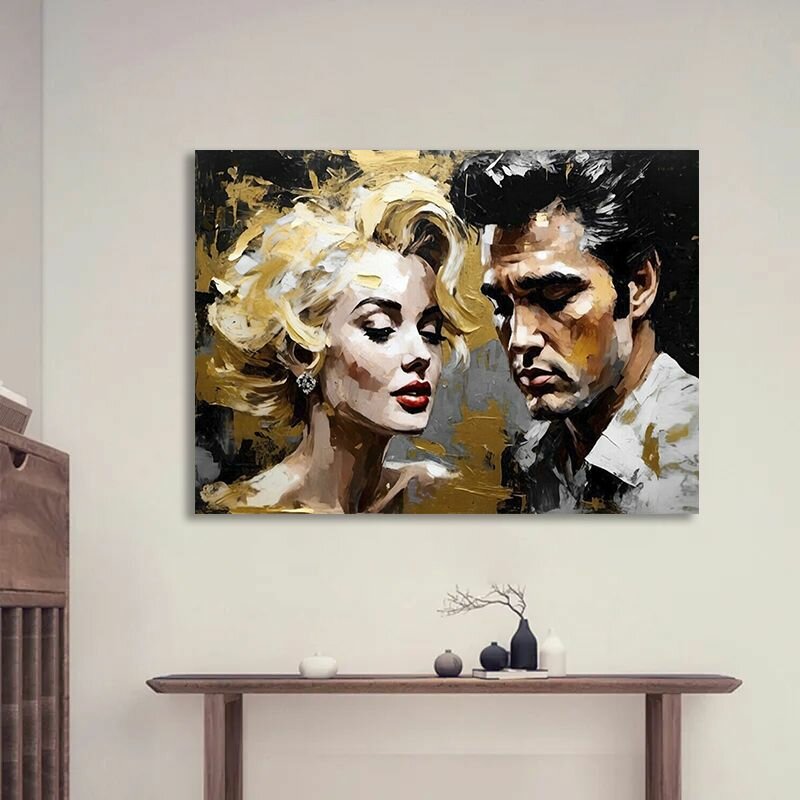 Картина ВсеКартины "Мерлин Монро и Элвис", холст, на подрамнике