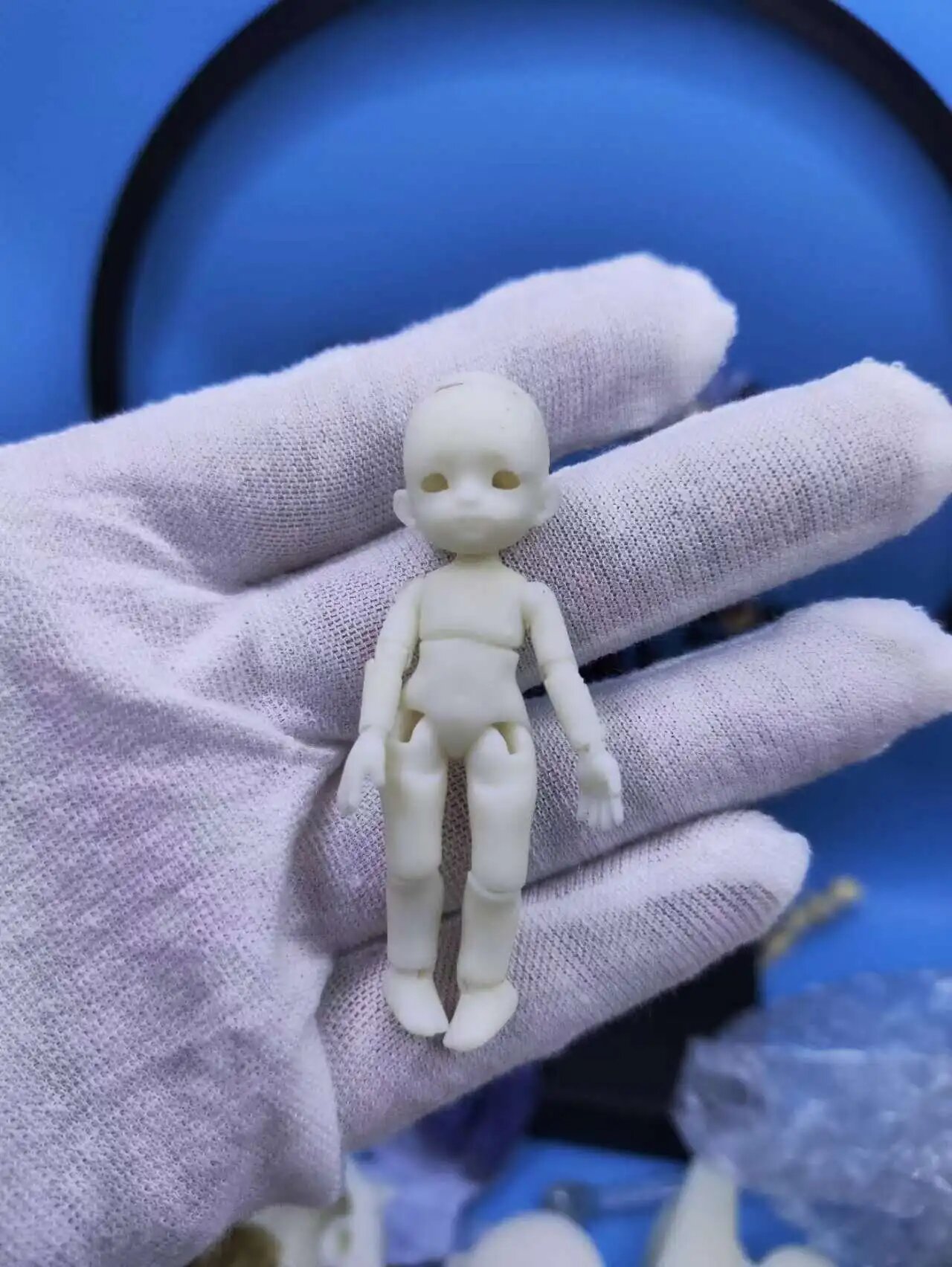 Мини шарнирная кукла из смолы 6 см Белый, белый