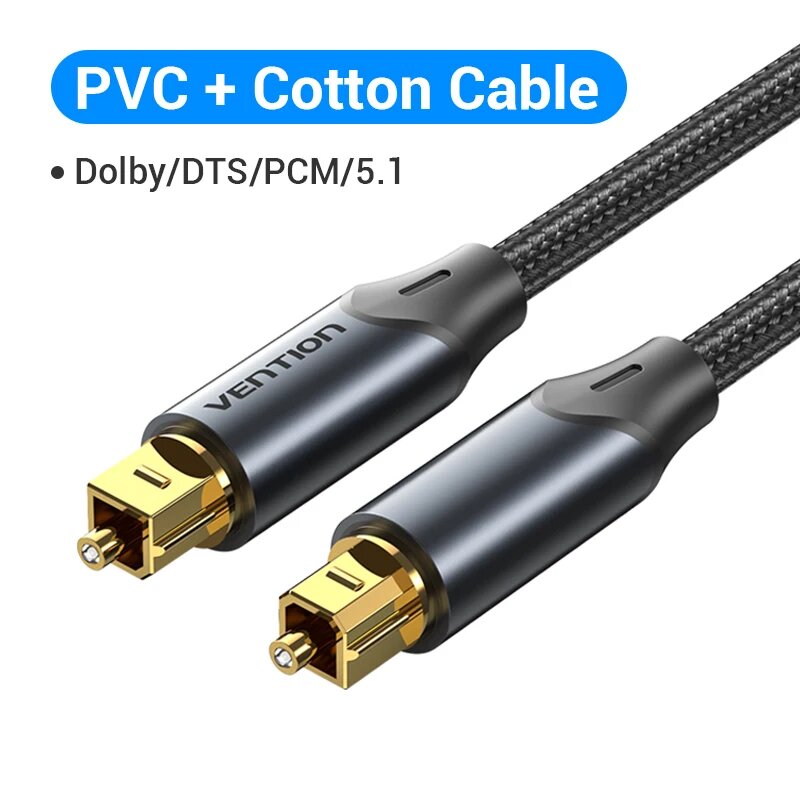Vention Toslink оптоволоконный кабель 5м, Cotton Cable New