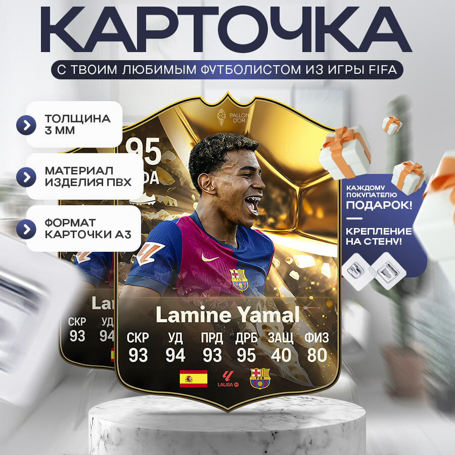 Карточка фифа с футболистом Lamine Yamal 95 A3