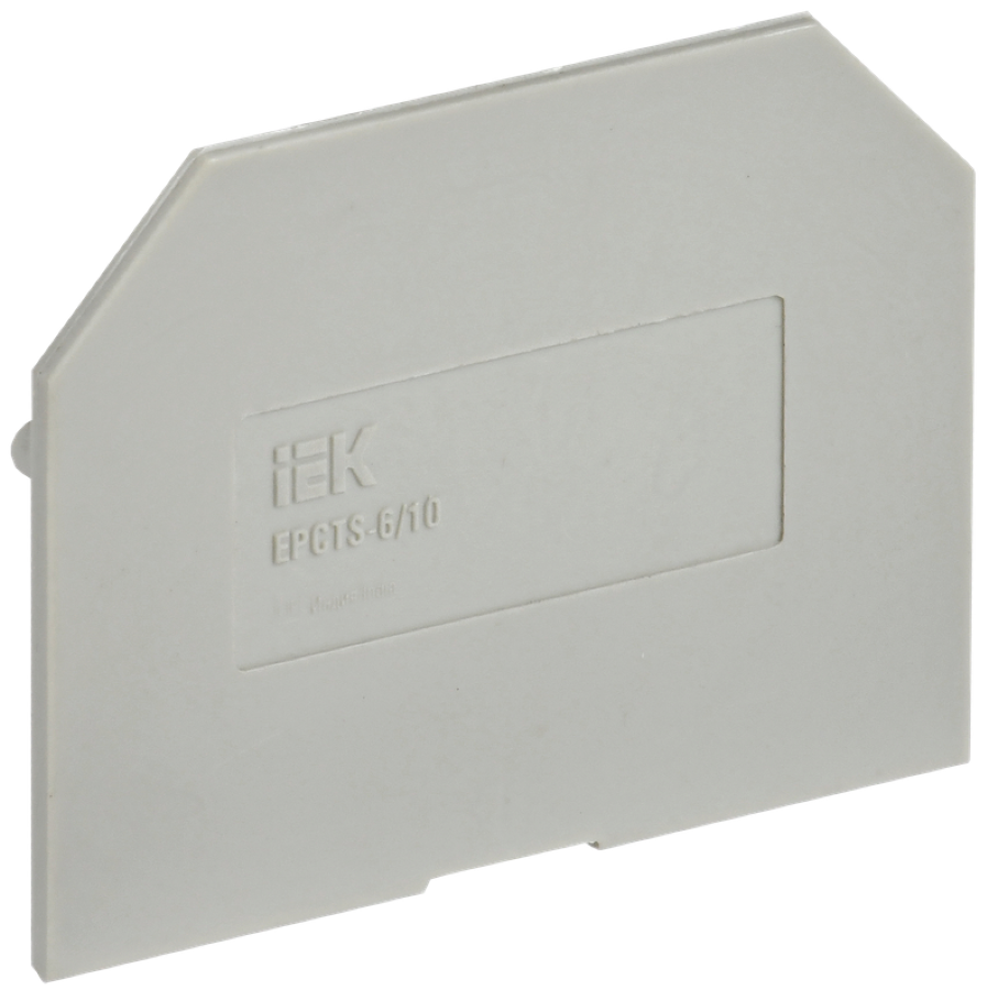 Заглушка для клеммной колодки IEK / ИЭК CTS 6/10мм2 без защелки пластиковая серая, толщиной 1.5мм / электрика