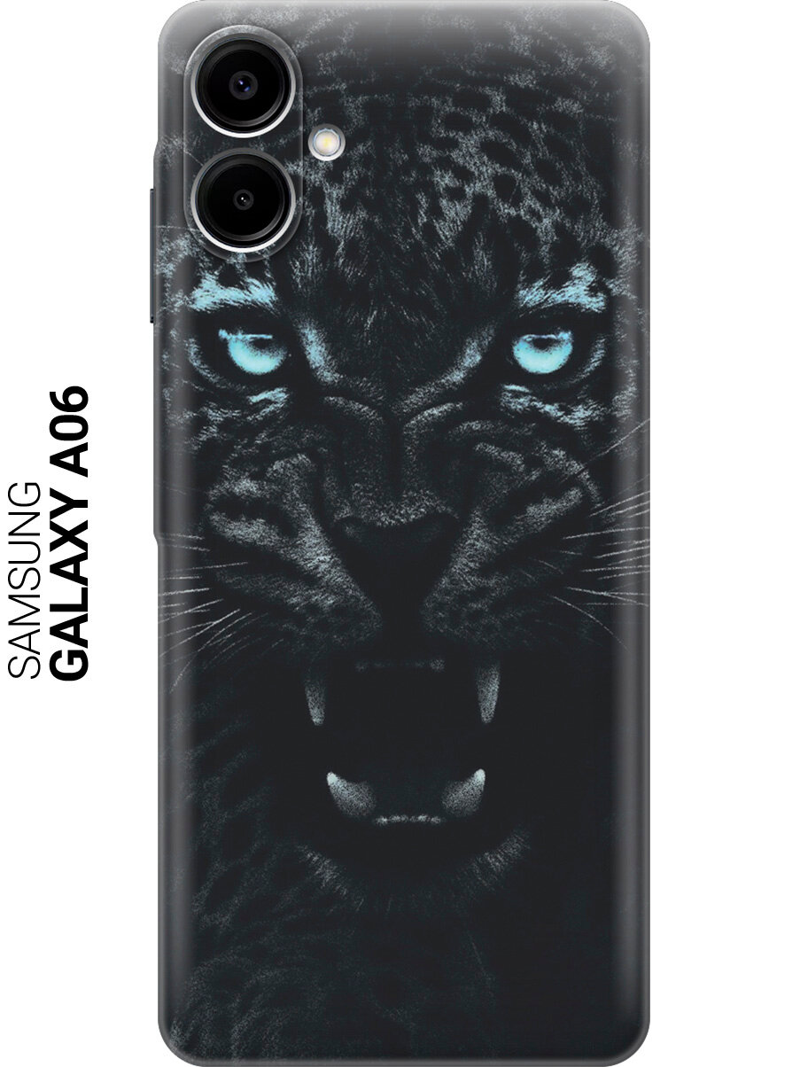 Силиконовый чехол на Samsung Galaxy A06 с принтом "Голубоглазая пантера"