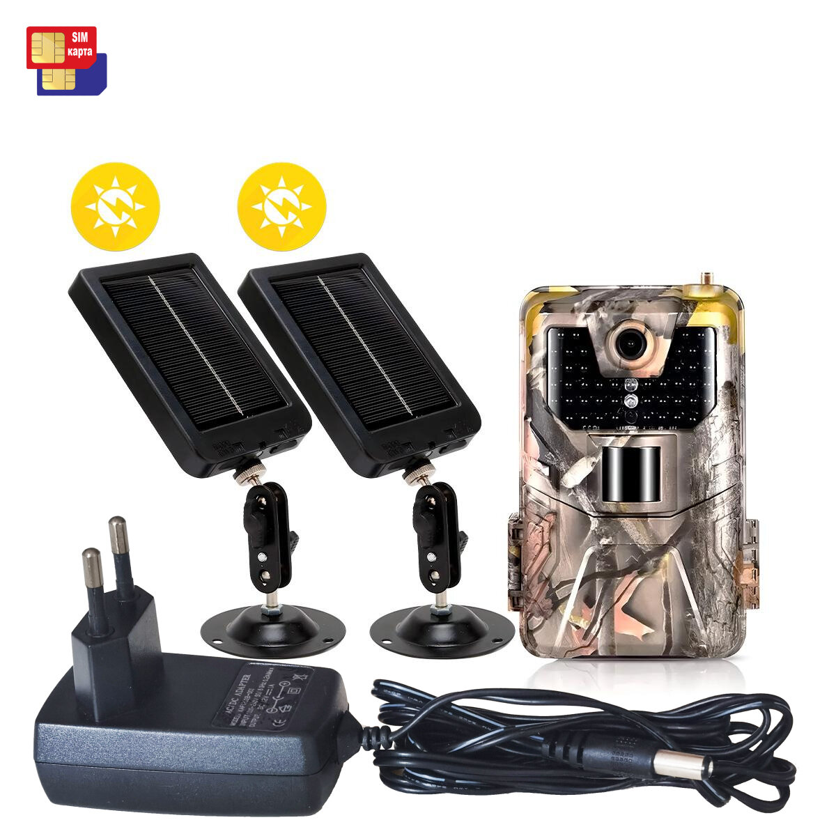 Фотоловушка 3G/4G для дачи Filin HC-900LTE-4G (Ориг) (Y13963MOK) плюс ДВЕ солнечные панели «SP-06»