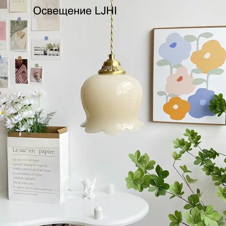 Люстра LJHI, E27, теплый белый свет, регулировка по высоте, длина 1.5см — фото 1