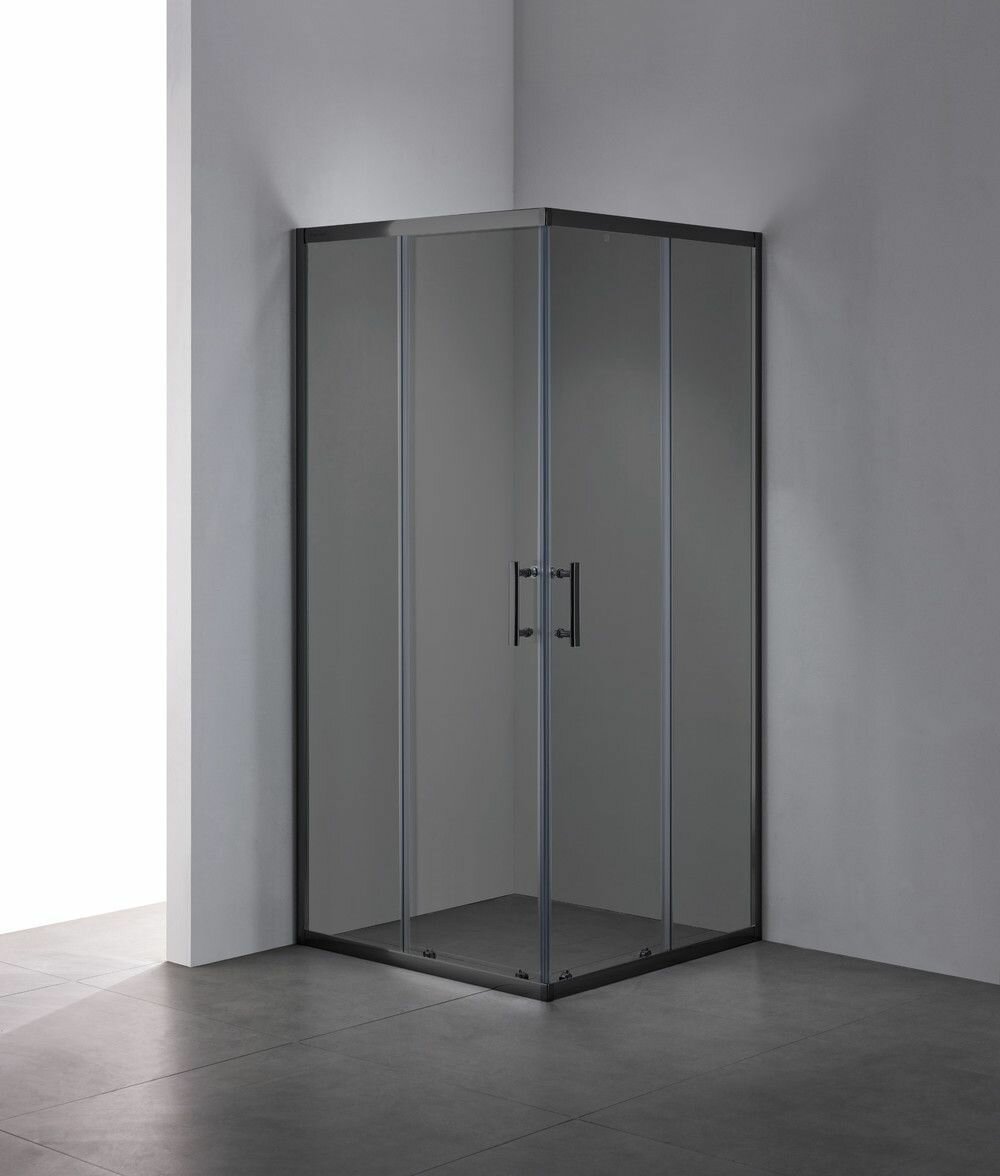 Душевое ограждение квадрат EVA GOLD EG3BT 90х90 профиль черный матовый, тонированное стекло