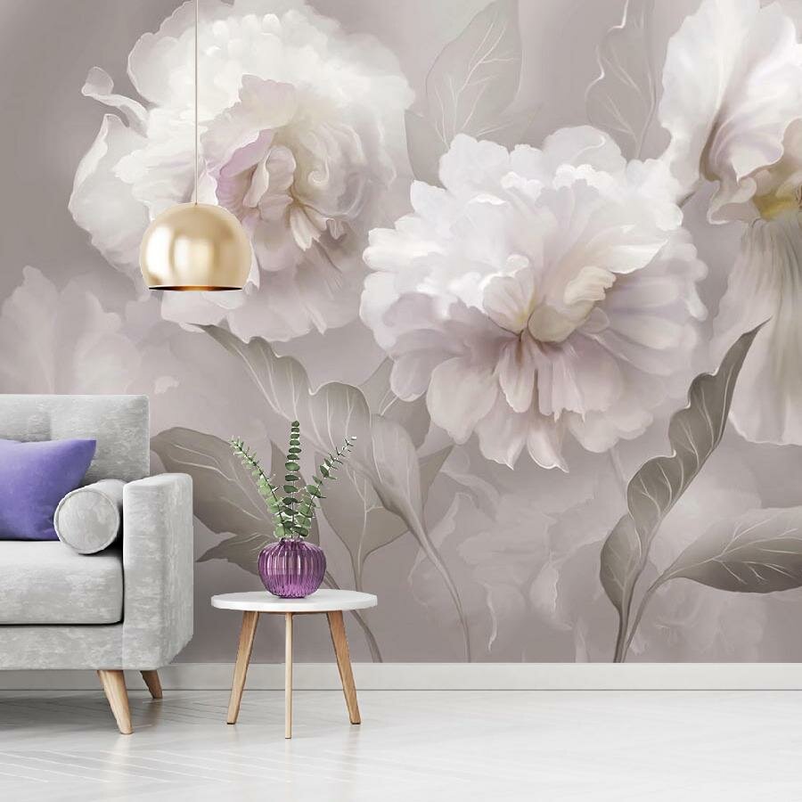 Фотообои Фреска пионы 13-486-XL-Велюр 270 x 500 см (ВхШ) Бесшовные, флизелиновые, влагостойкие обои MasterFresok