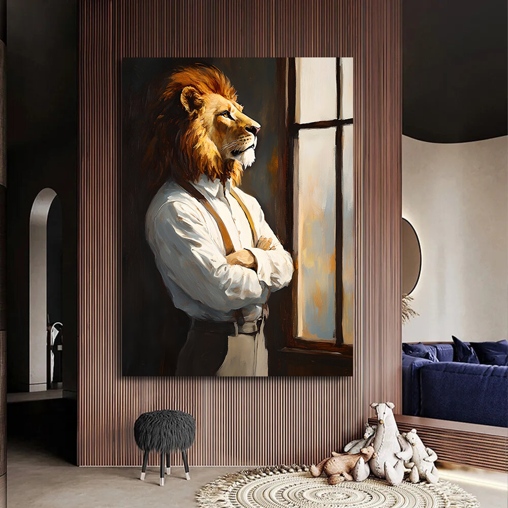 Картина "Лев", поп-арт, на холсте, на подрамнике, экологичные краски, 20x30 см